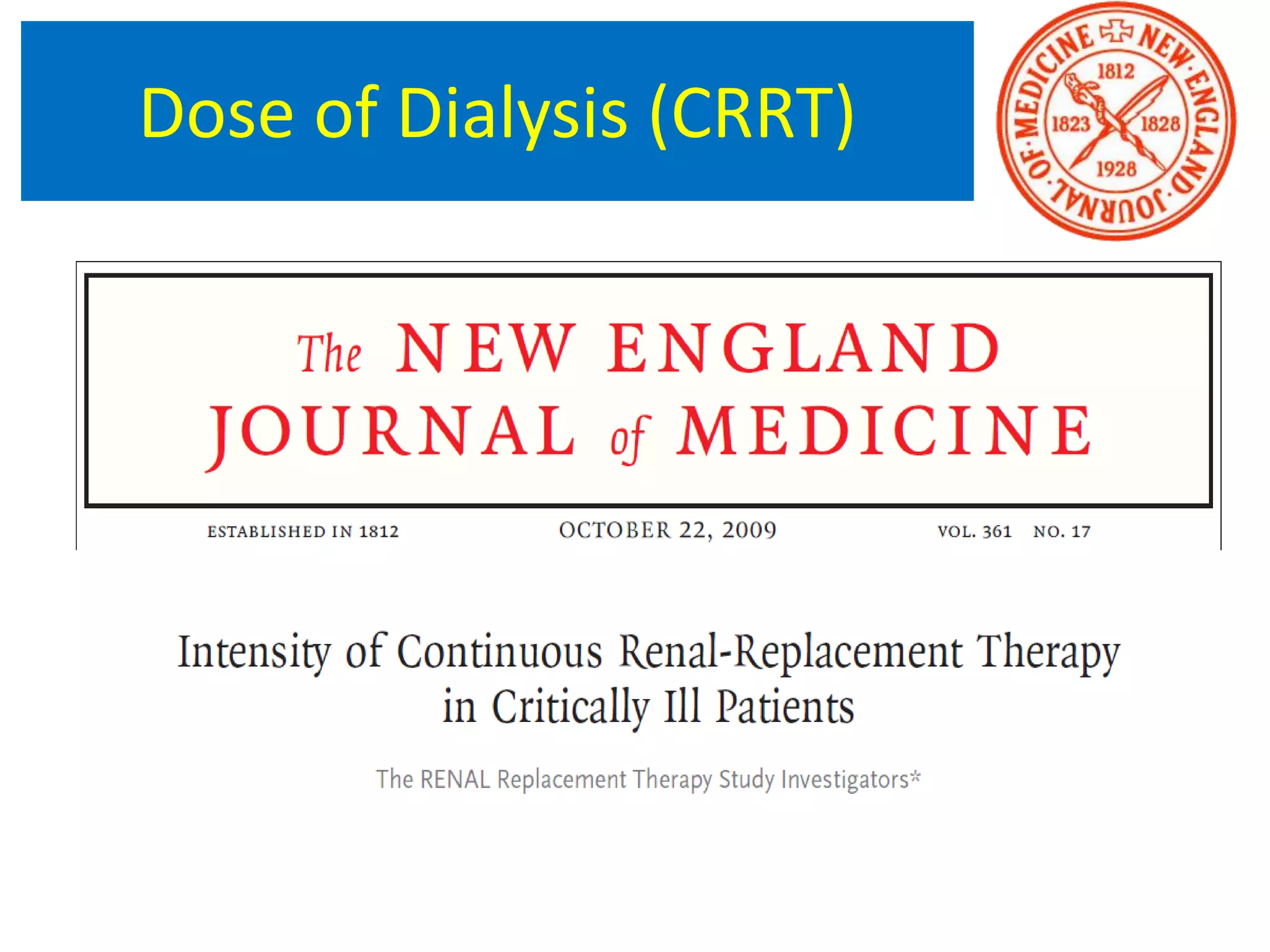 Crrt indications and modalities [autosaved] | PDF
