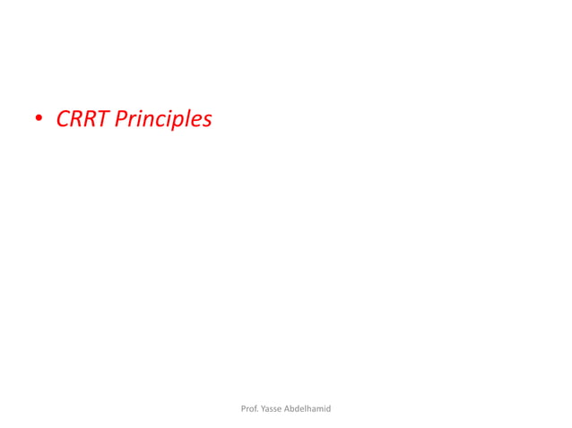 Crrt indications and modalities [autosaved] | PDF | Blood Disorders ...