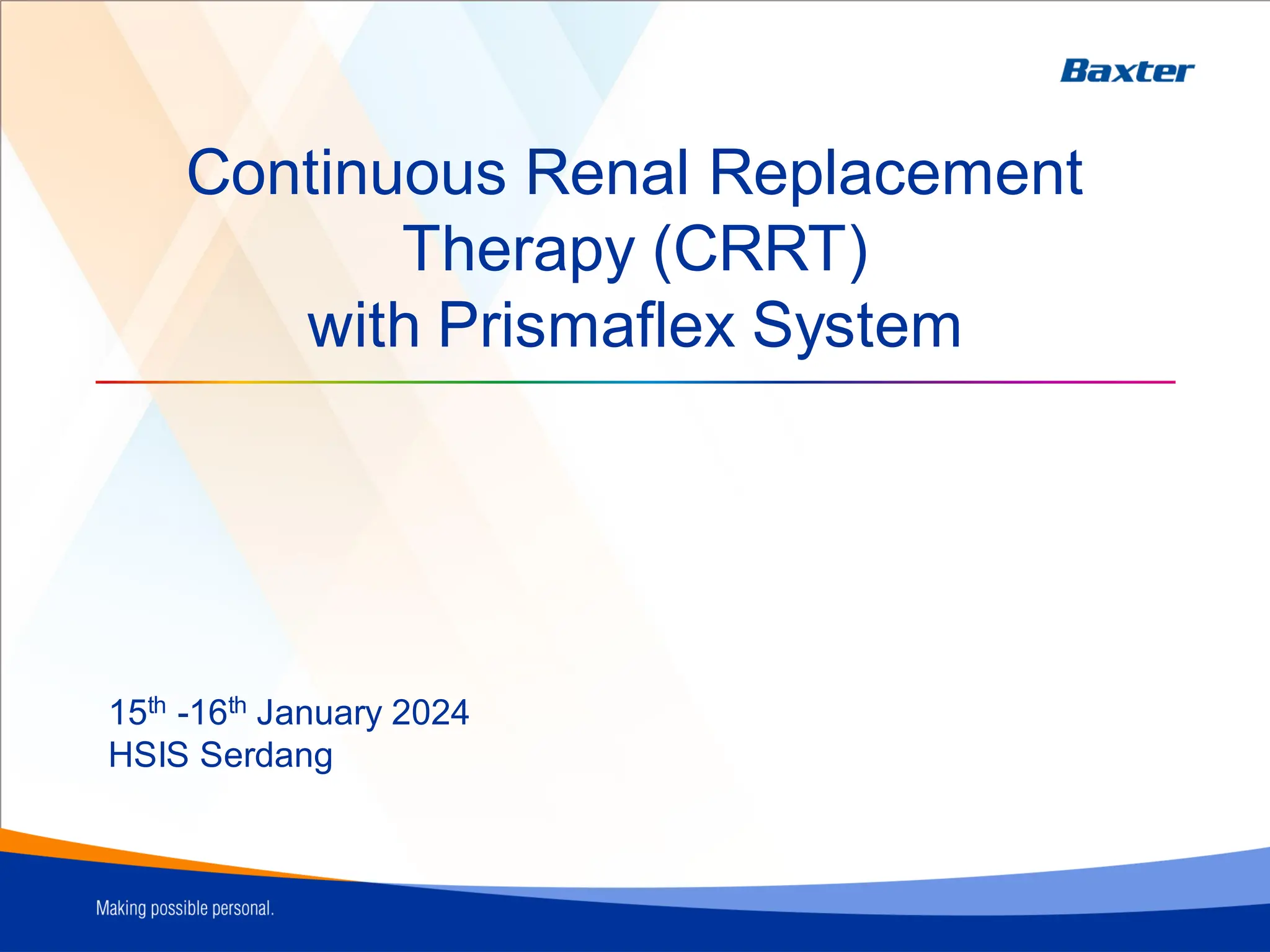CRRT with Prismaflex slides renal replacement.pdf