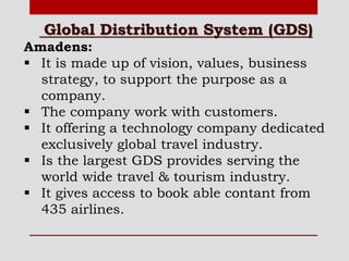 Computer Reservation System (CRS) & Global Distribution System (GDS) | PDF