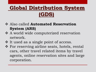 Computer Reservation System (CRS) & Global Distribution System (GDS) | PDF