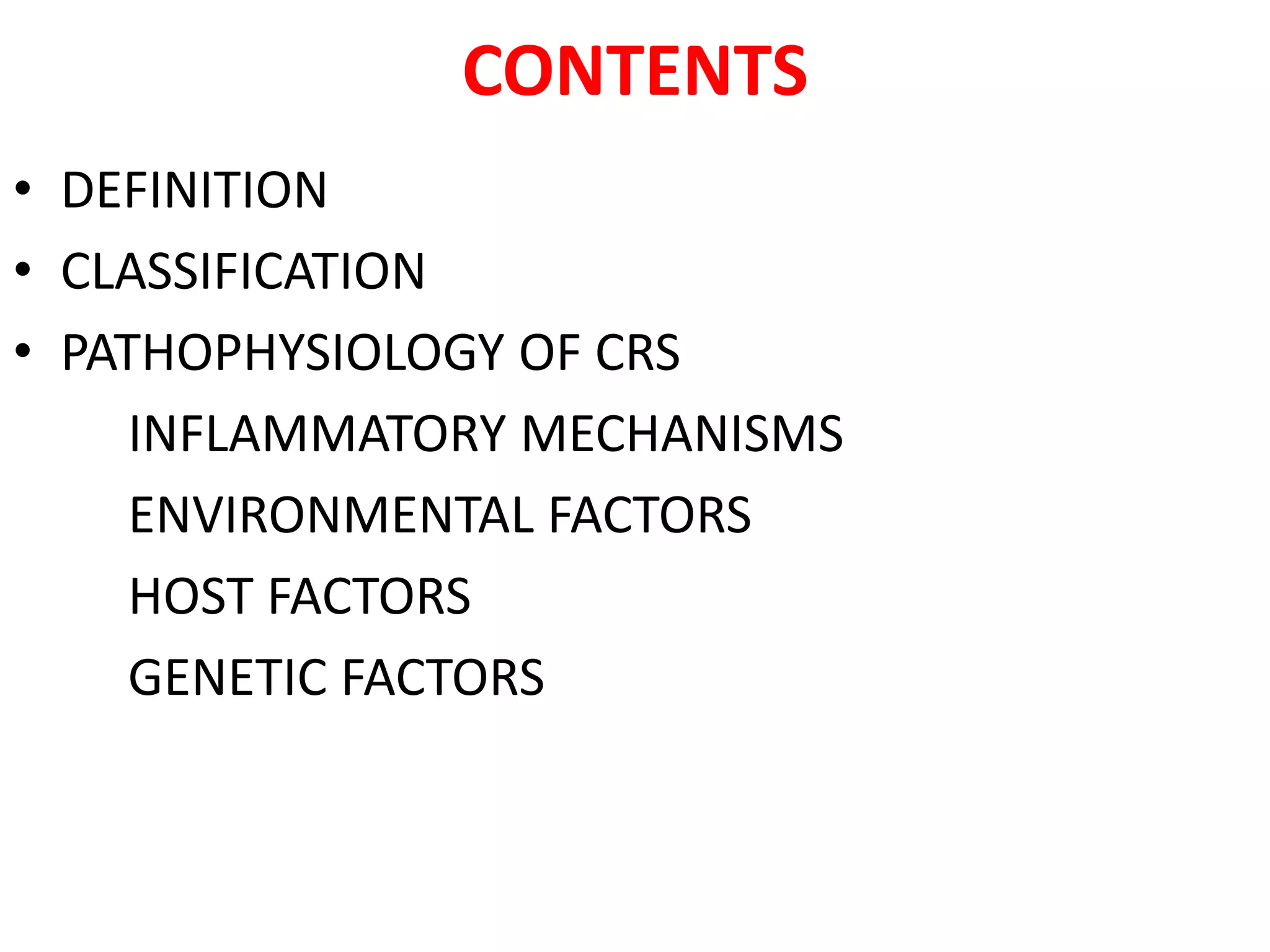 CRS.pptx pathophysiology | PPTX
