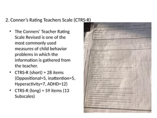 Conner's Rating Scale - psychometric Assessment | PPTX