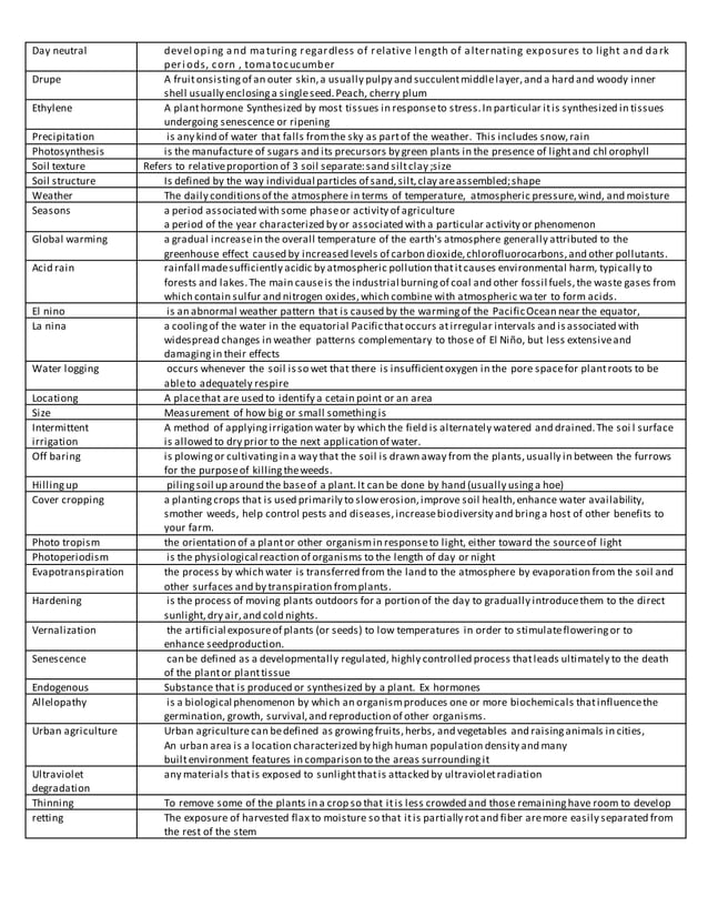 CROP SCIENCE COMMON TERMINOLOGIES | DOCX