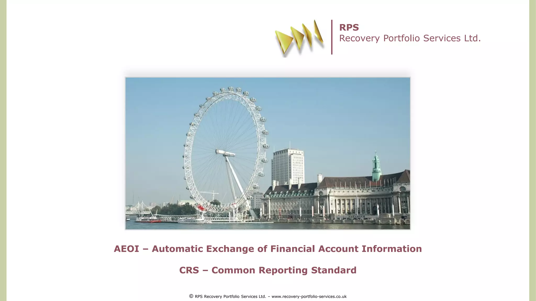 Common Reporting Standard (CRS) | PDF