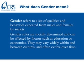 Gender responsive programming: An approach to planning and ...