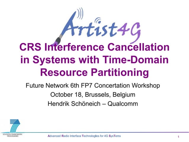 Crs interference cancellation in systems with time domain resource partitioning | PPT