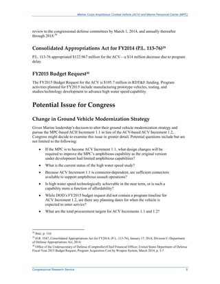 CRS USMC ACV Background and Issues Mar 19 2014 | PDF