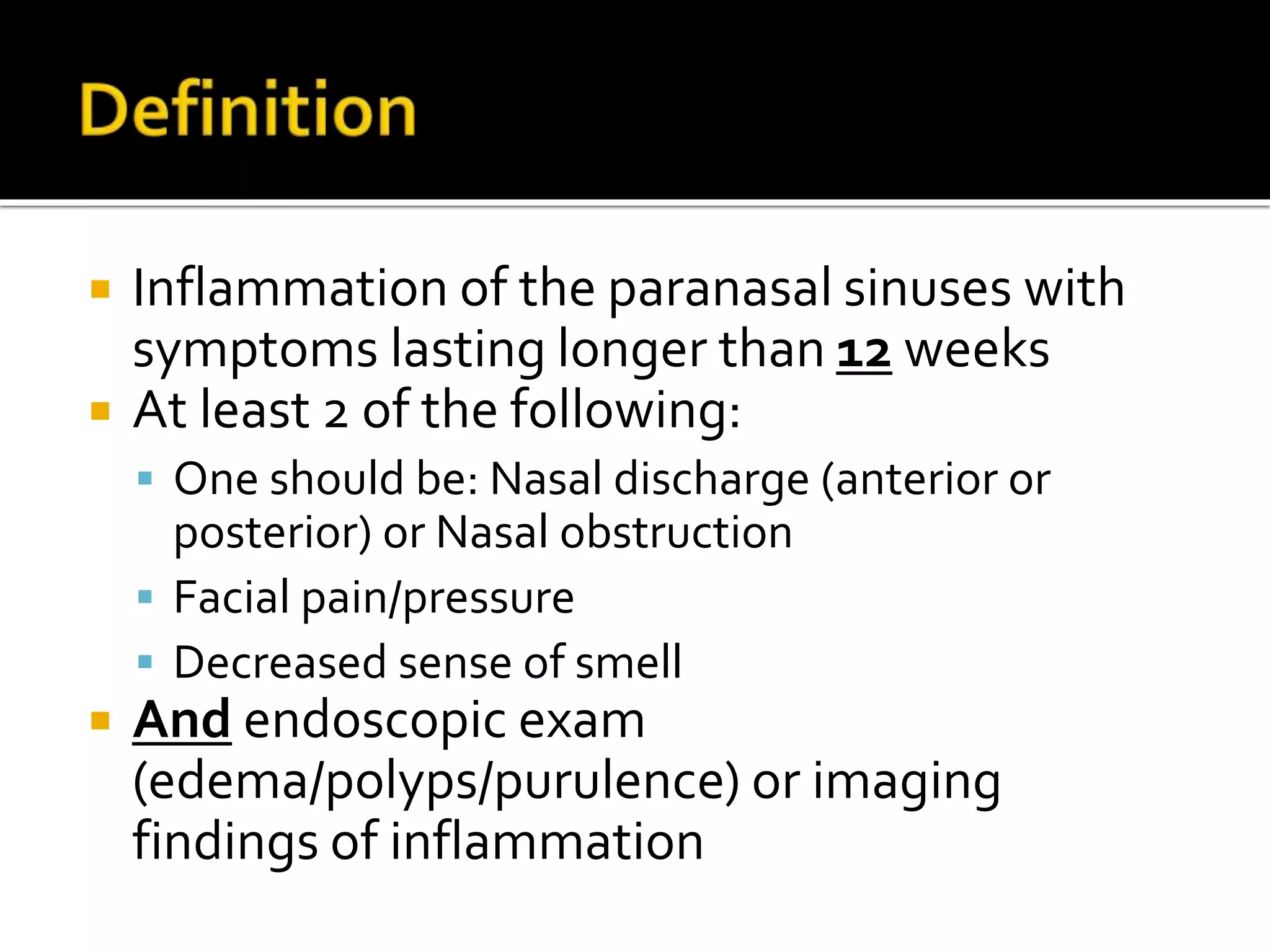 Medical Management of Chronic Rhinosinusitis | PPTX