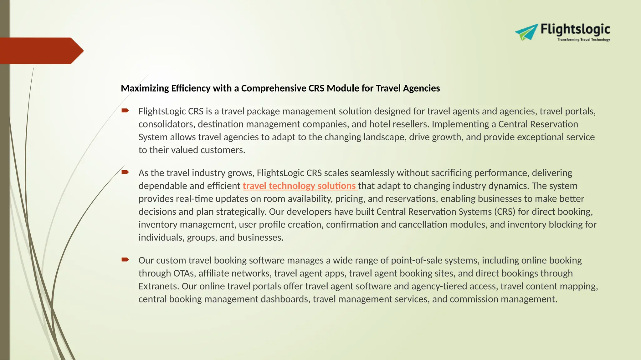 CRS Module | Central Reservation System | Travel CRS | PPTX