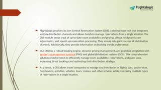 CRS Module | Central Reservation System | Travel CRS | PPT
