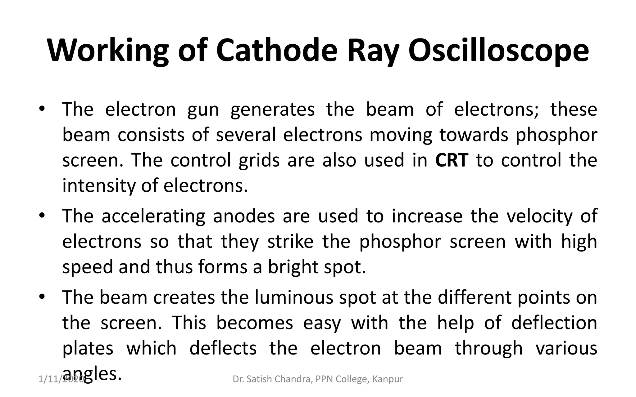 cathode ray oscilloscope and its applications | PDF