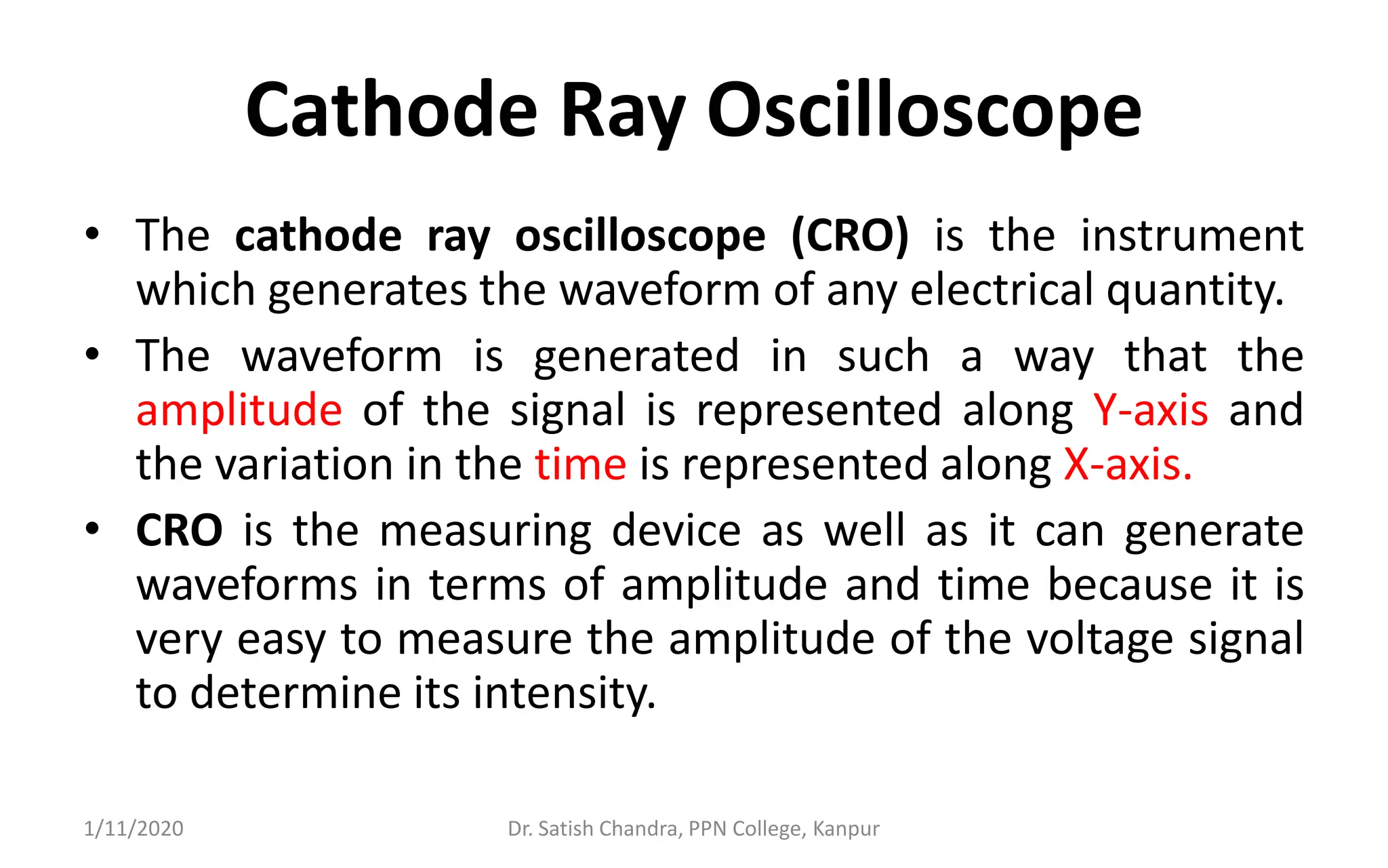 cathode ray oscilloscope and its applications | PDF
