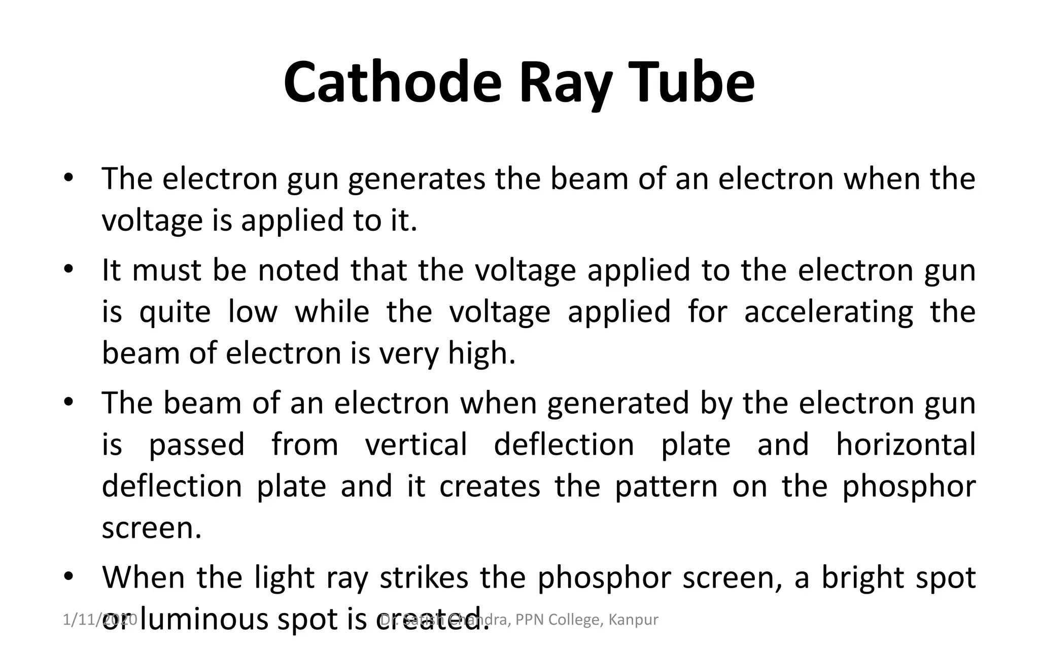 cathode ray oscilloscope and its applications | PDF