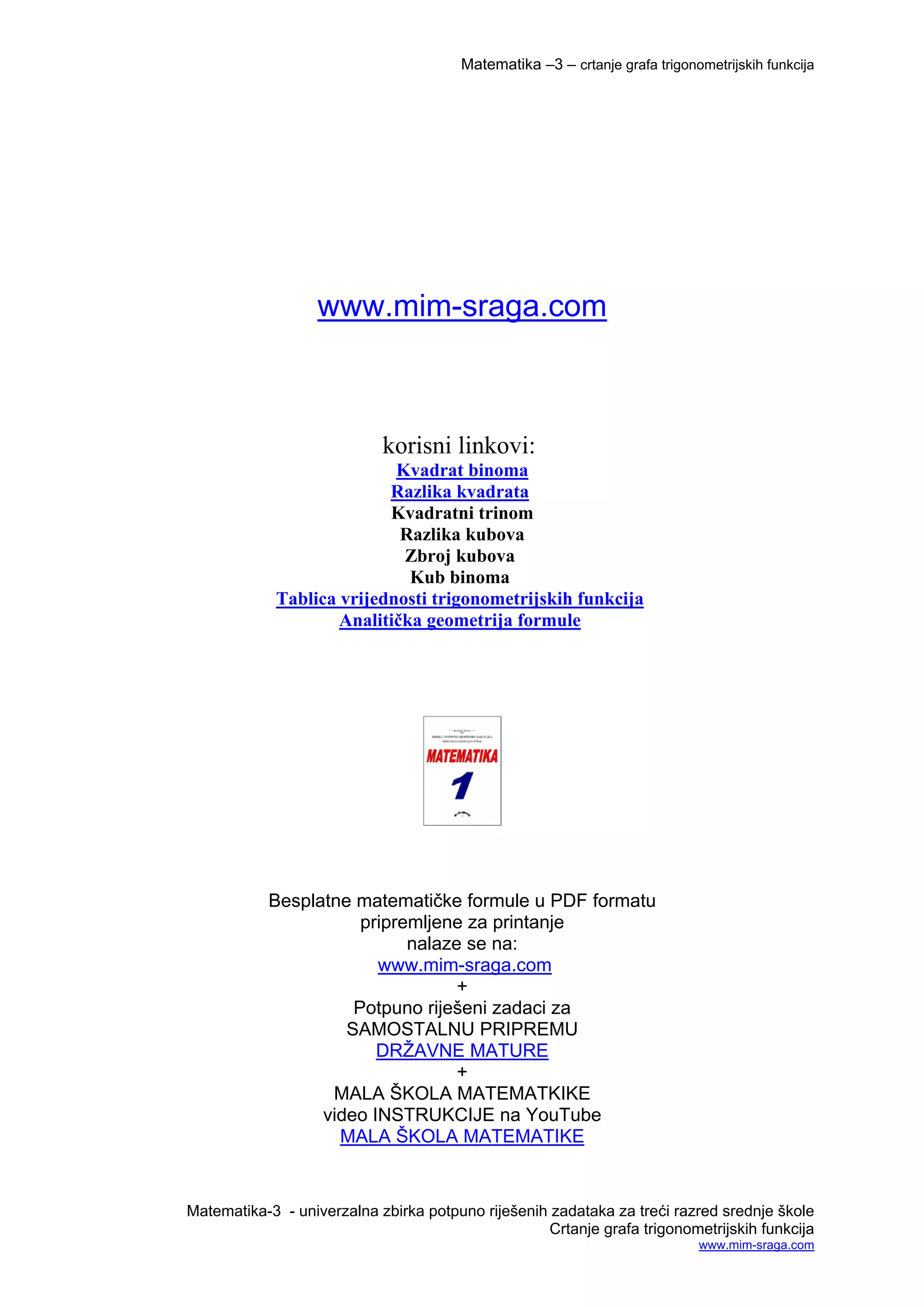 Crtanje grafa-trig-funkcije | PDF