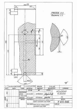 Crtezi rez.delova maski | PDF