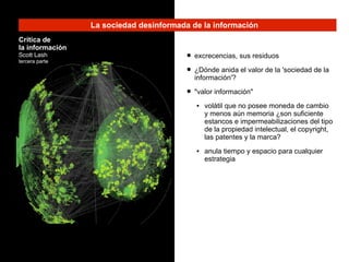 Crítica de la información. Scott Lash. Notas | ODP