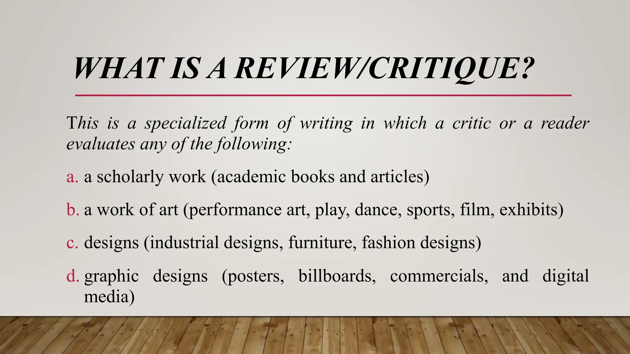 Critique paper in English for Academic and Profession Purposes | PPTX