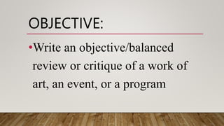 Critique paper in English for Academic and Profession Purposes | PPTX