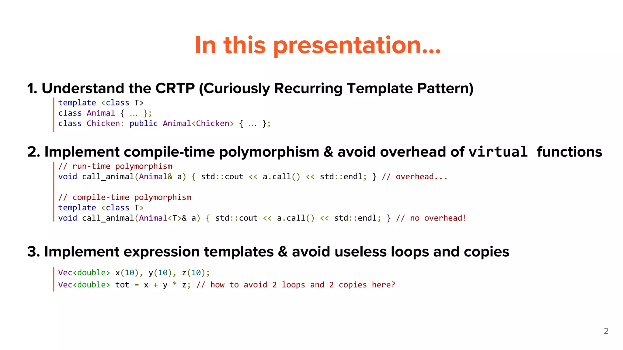 C The Curiously Recurring Template Pattern Static Polymorphsim And Expression Templates Ppt