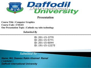 Computer Graphics Cathode Ray Tube (CRT) technology | PDF