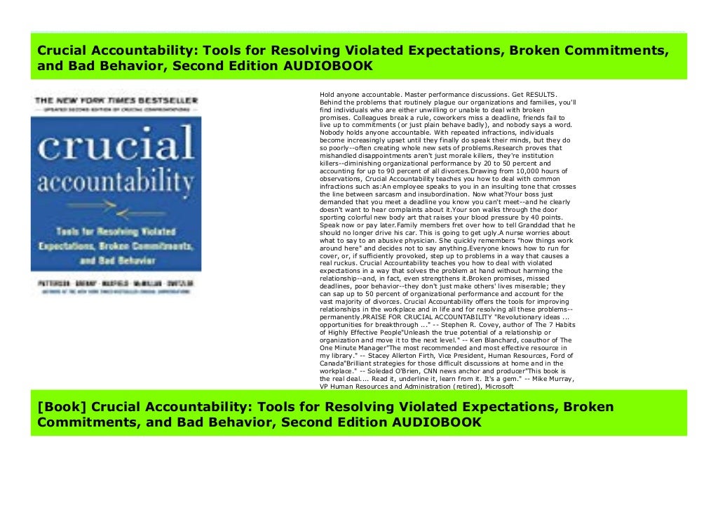 Crucial Accountability: Tools for Resolving Violated Expectations ...