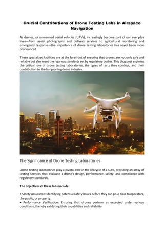 Crucial Contributions of Drone Testing Labs in Airspace Navigation.pdf