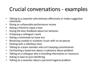 Crucial conversations - brown bag | PPTX