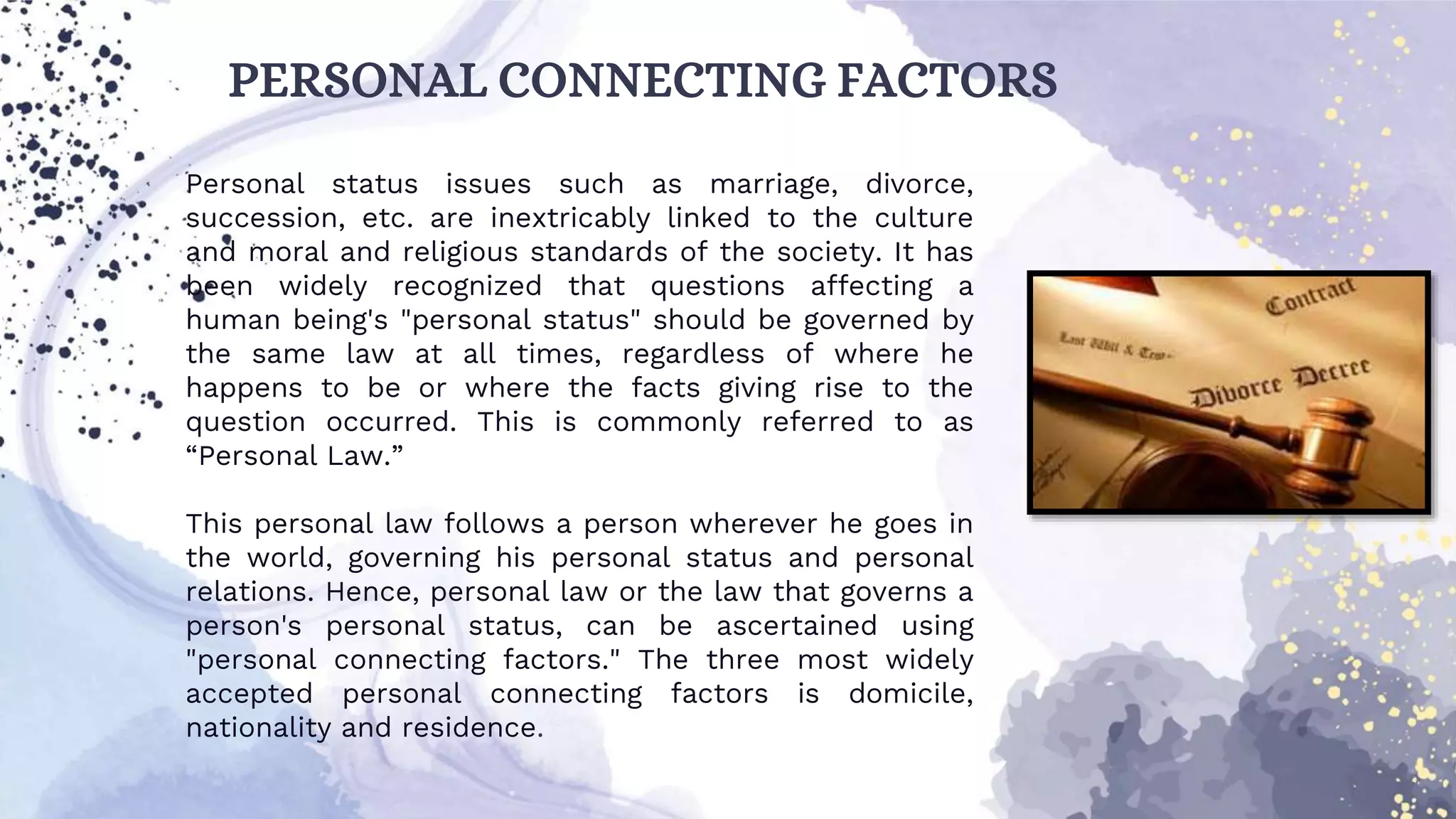 Private International Law and Crucial Role of Personal Connecting ...