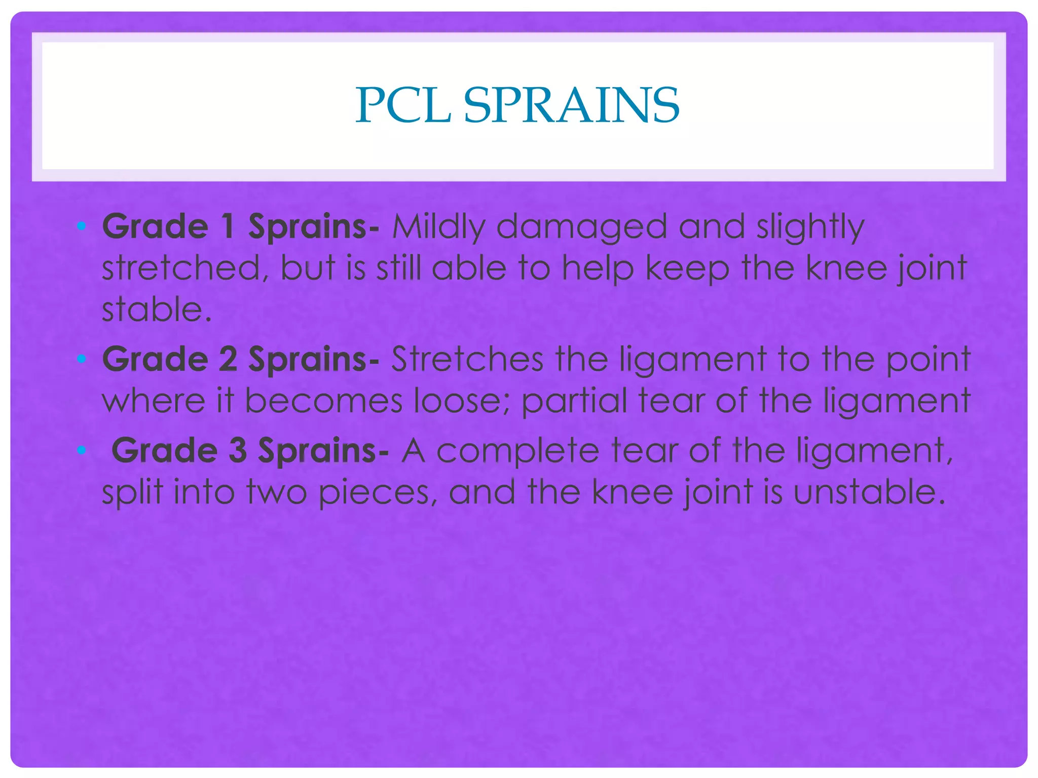 Anterior/Posterior Cruciate ligaments by Shannon Davis | PPTX