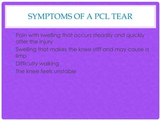 Anterior/Posterior Cruciate ligaments by Shannon Davis | PPTX