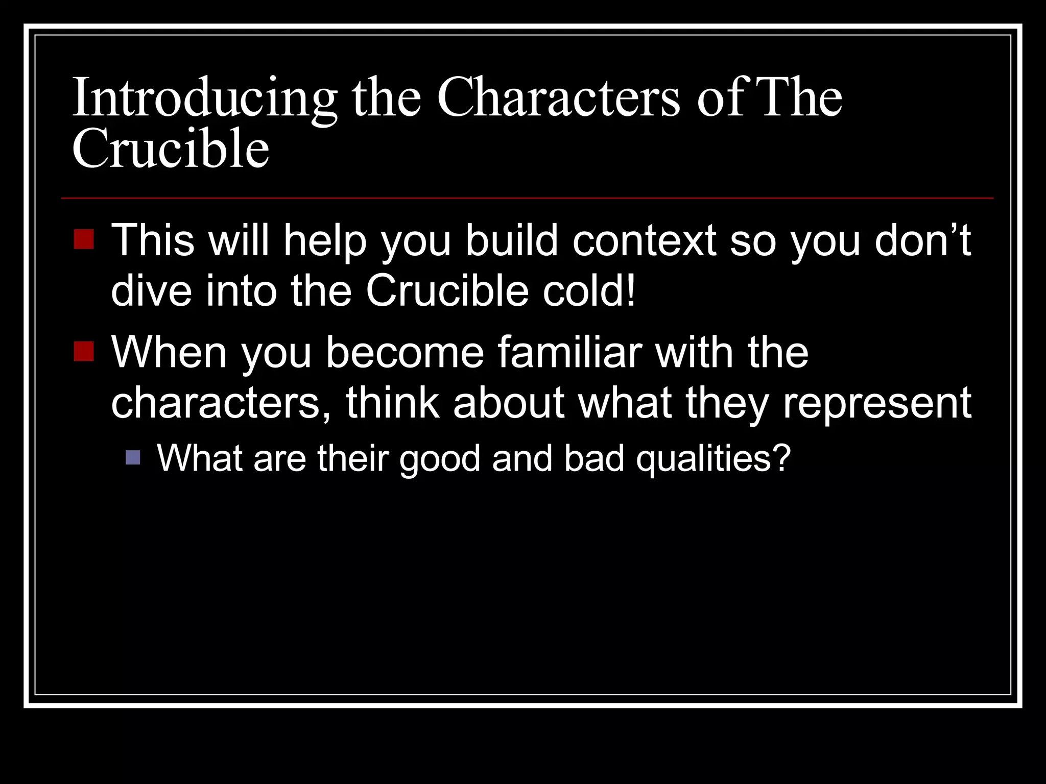 Crucible Characters | PPT