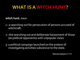 The Crucible: Historical Context | PPT