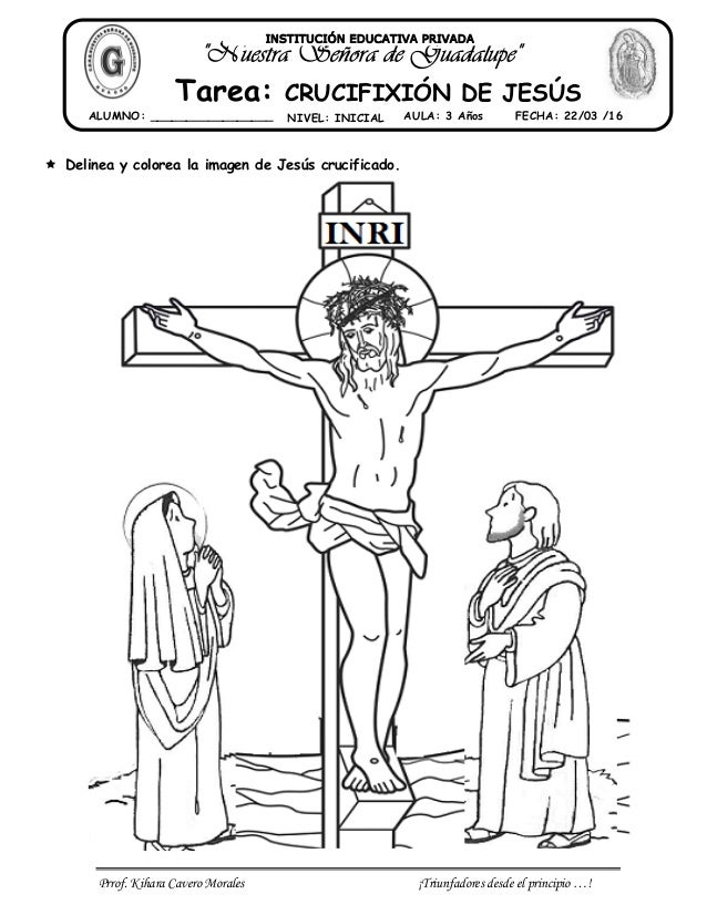 Dibujo De Jesus En La Cruz Crucifixion 004 Dibujos Y Juegos Para Pintar ...