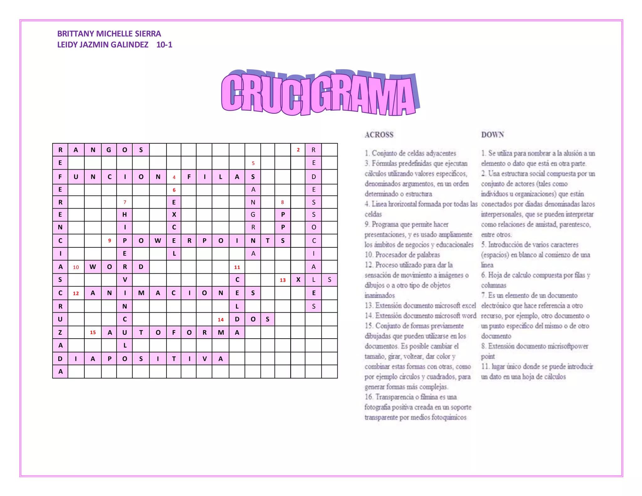 Crucigrama | DOCX