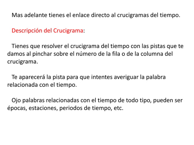 Crucigrama del Tiempo | PPTX