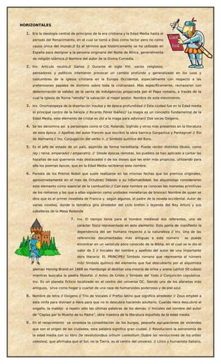 Crucigrama Edad Media | PDF