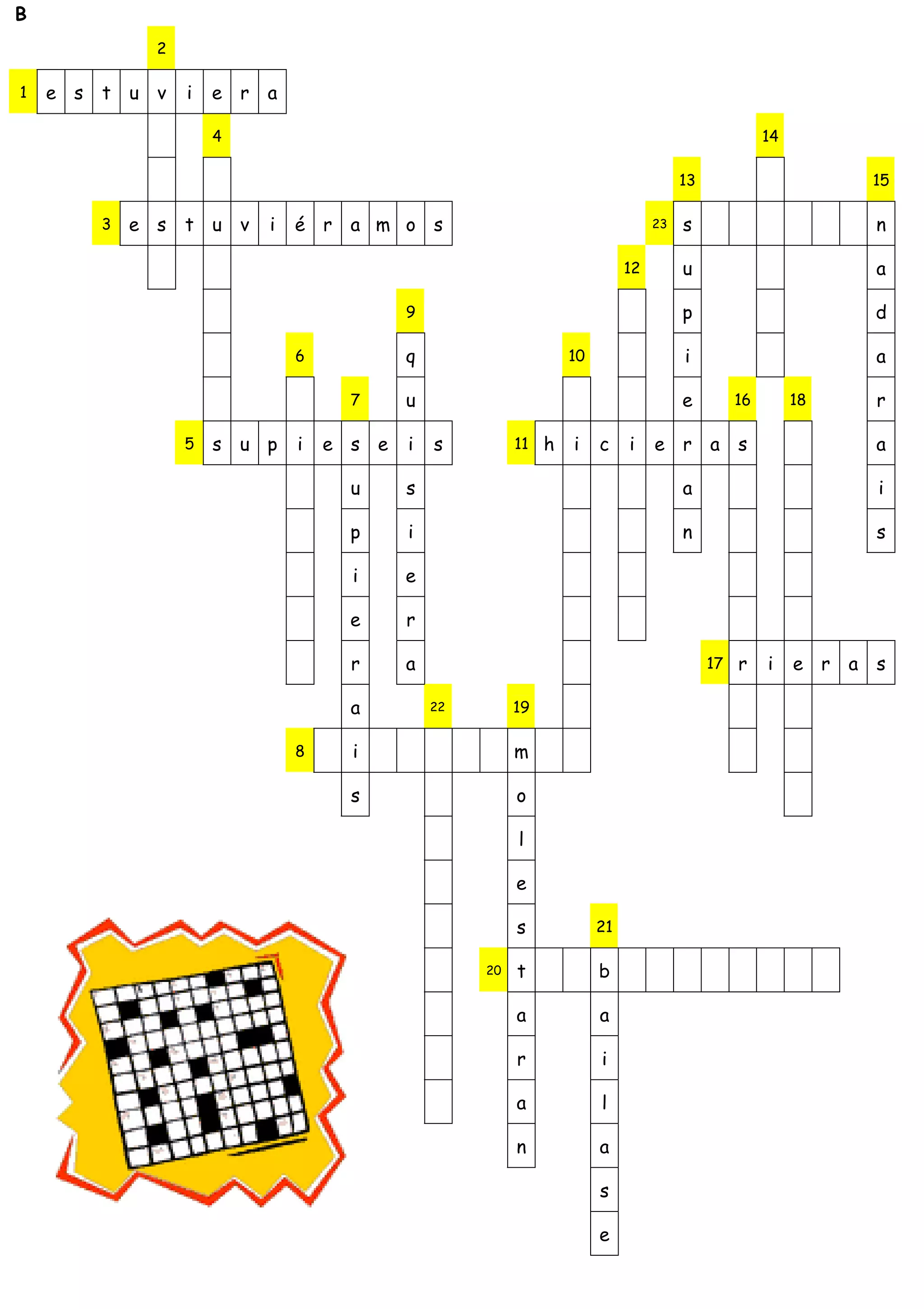Crucigrama imperfecto-subjuntivo | PDF