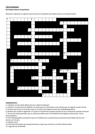 Crucigrama sopa de letras alumnos | PDF
