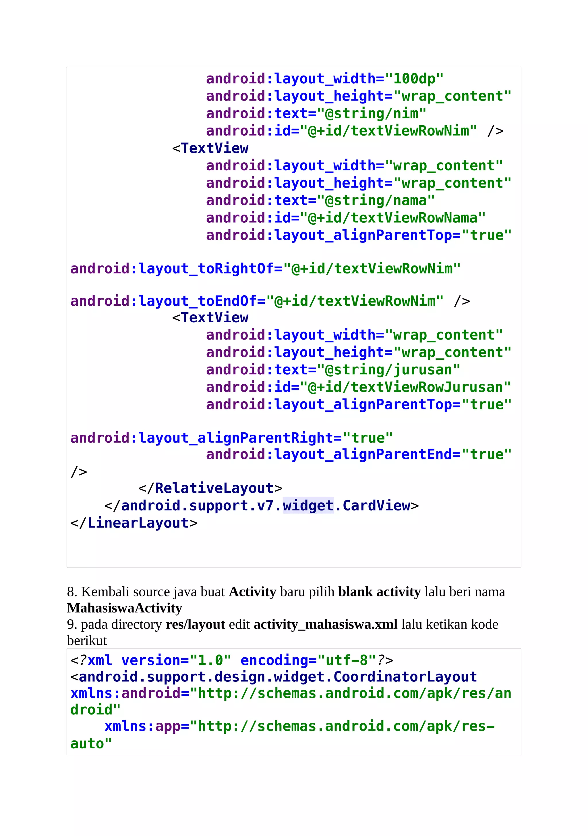 Belajar Android Studio CRUD Data Mahasiswa | PDF