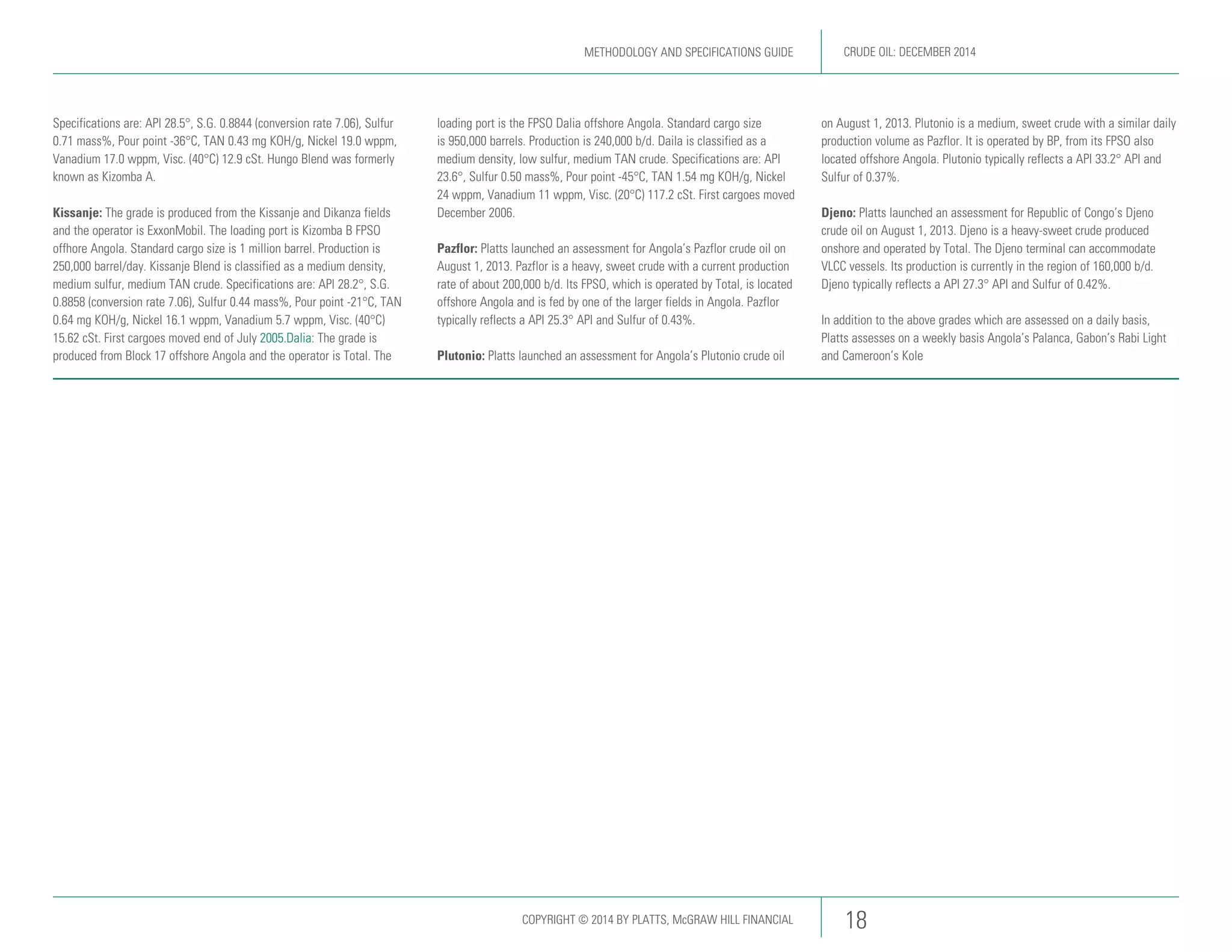 Crude oil Methodology - Platts’ assessments and indexes | PDF