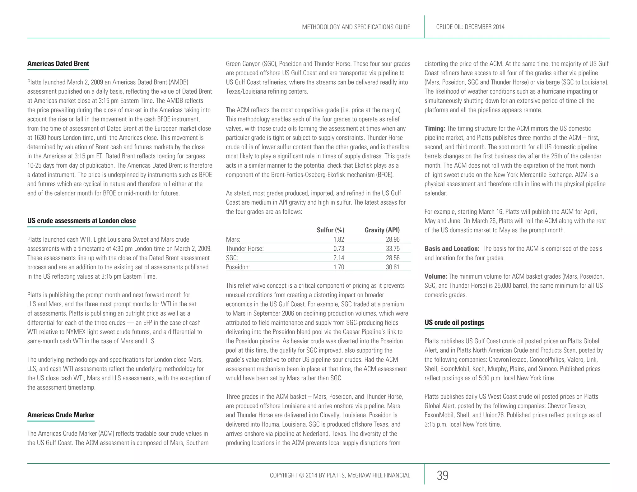 Crude oil Methodology - Platts’ assessments and indexes | PDF