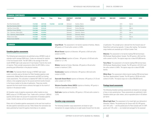 Crude oil Methodology - Platts’ assessments and indexes | PDF ...