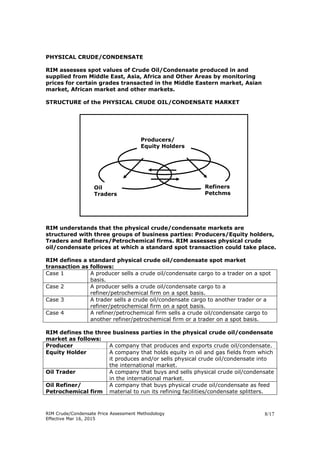 RIM Crude/Condensate Price Assessment Methodology | PDF