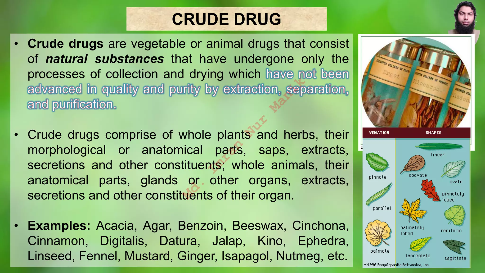 Crude Drugs (Pharmacognosy) MANIK | PDF