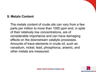 Crude oil assay | PPTX