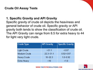 Crude oil assay | PPTX