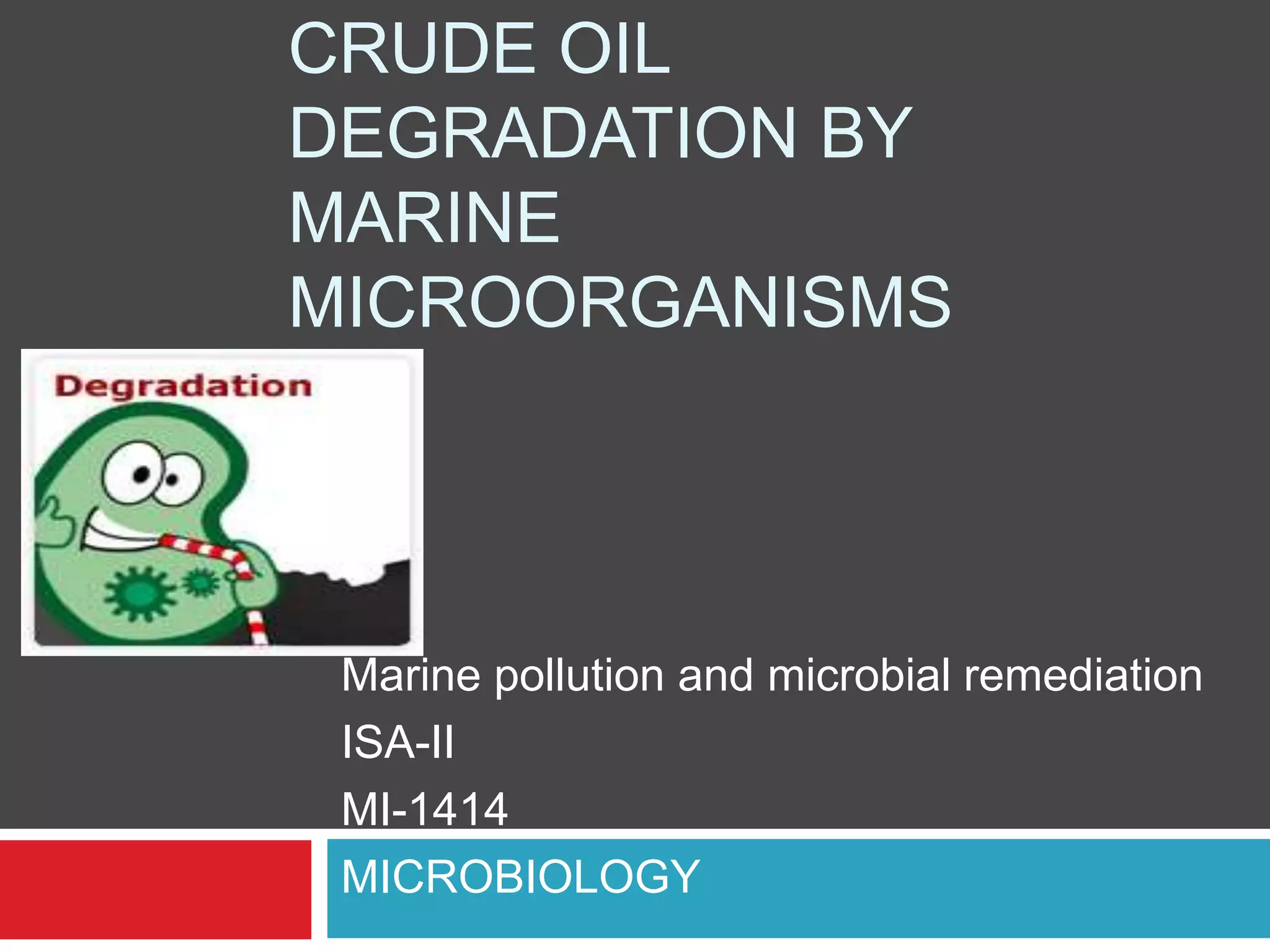 Crude oil degradation by microorganisms | PPTX