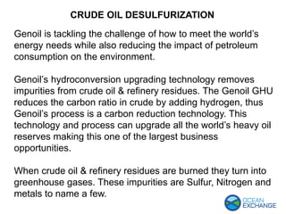 Crude Oil Desulferization | PPTX