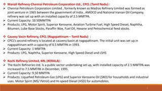 Crude oil refineries in india | PPTX